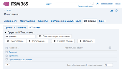 ITSM 365: система учета ИТ активов